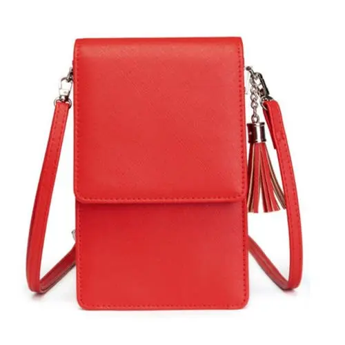 YOUZEY Vegan Saffiano Leather Crossbody Purse - Red