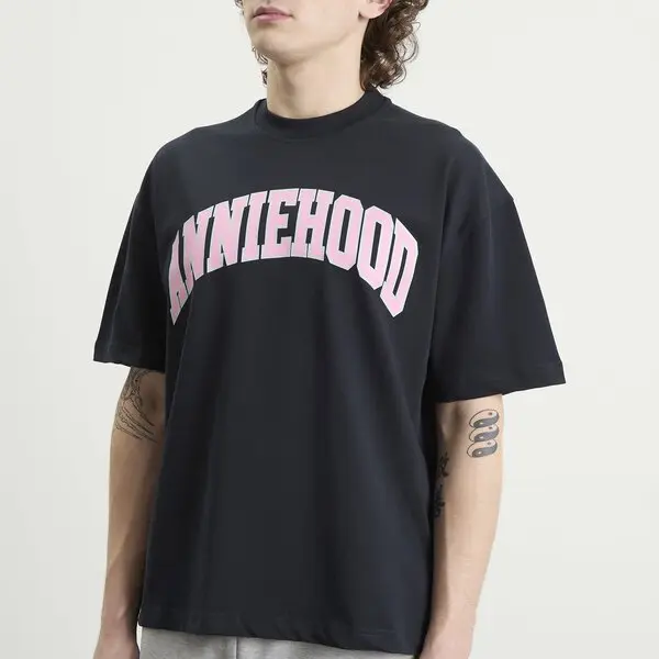 ANNIE HOOD College Arch T-shirt - Navy