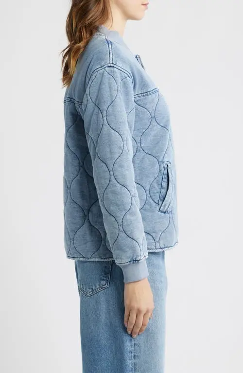 CITY BLUES Quilted Denim Bomber Jacket
