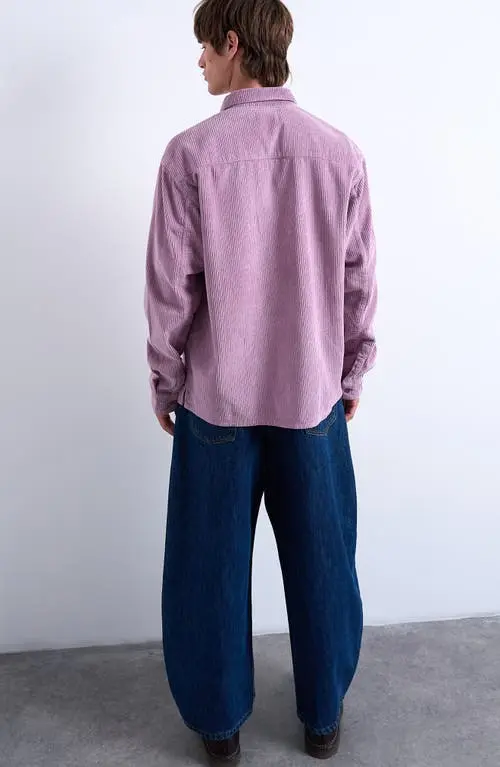 Topman Regular Fit Corduroy Button-up Shirt