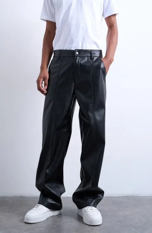 Topman Baggy Fit Faux Leather Trousers