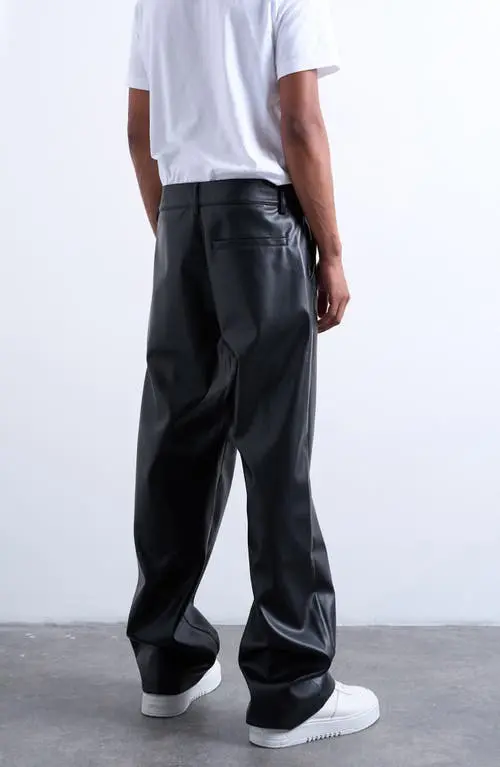 Topman Baggy Fit Faux Leather Trousers