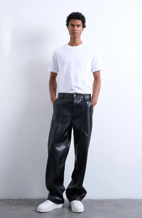 Topman Baggy Fit Faux Leather Trousers