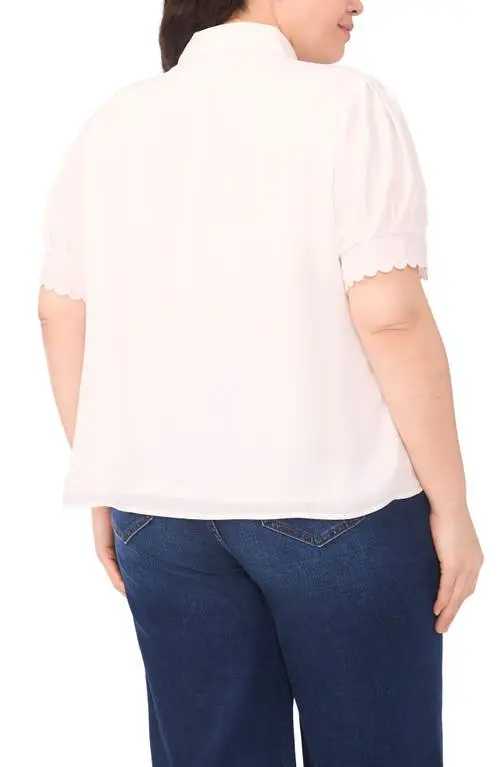 CECE DUPRAZ Scallop Collar Button-up Top