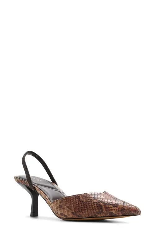 Aldo Pointed Toe Slingback Pumps - Brown Multi