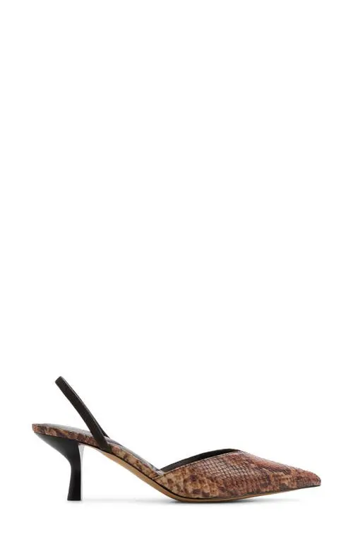Aldo Pointed Toe Slingback Pumps - Brown Multi