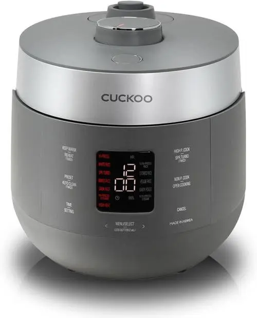 CUCKOO 6-cup Twin Pressure Rice Cooker With Nonstick Inner Pot - Grey