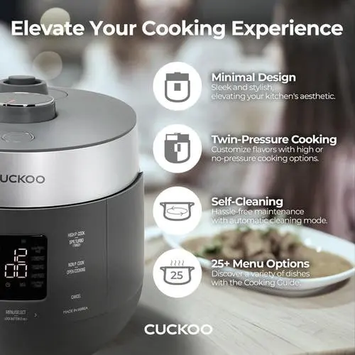 CUCKOO 6-cup Twin Pressure Rice Cooker With Nonstick Inner Pot