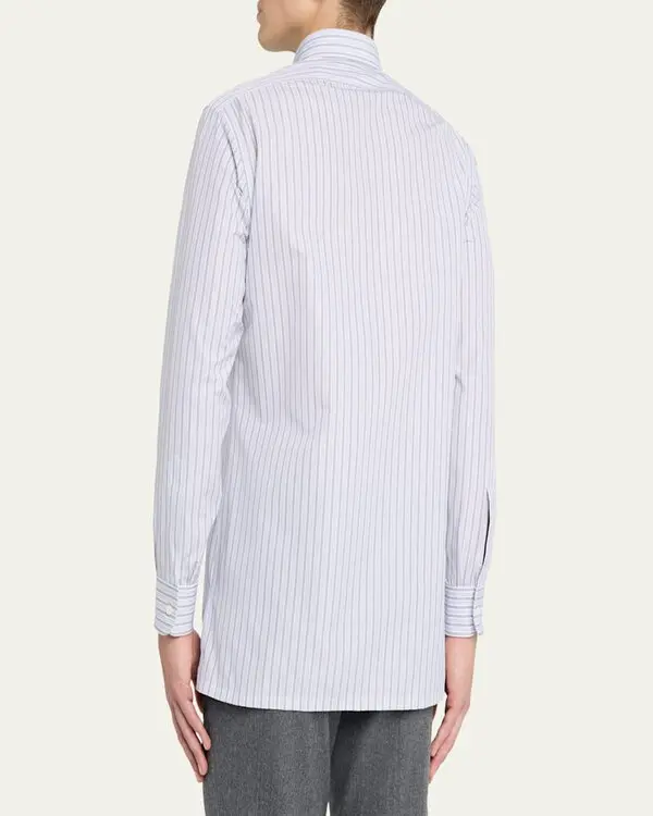 Charvet Cotton Multi-stripe Sport Shirt - Gray