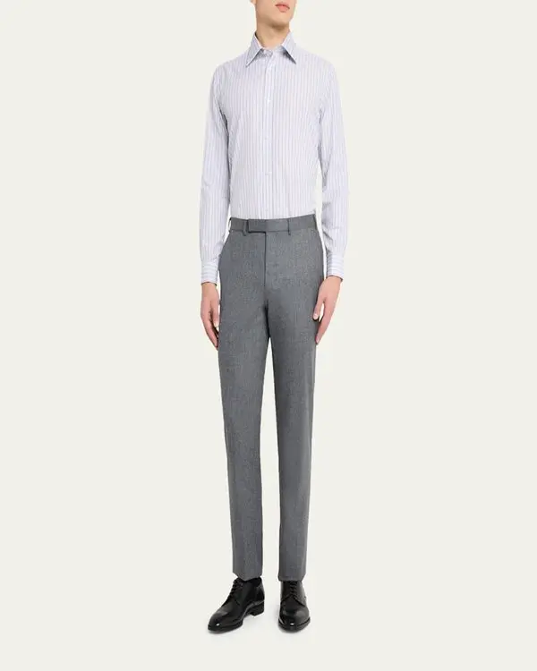 Charvet Cotton Multi-stripe Sport Shirt - Gray