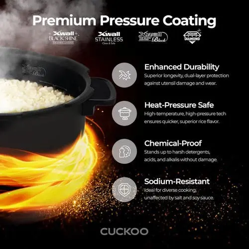 CUCKOO 10-cup Heating Pressure Rice Cooker With Nonstick Inner Pot