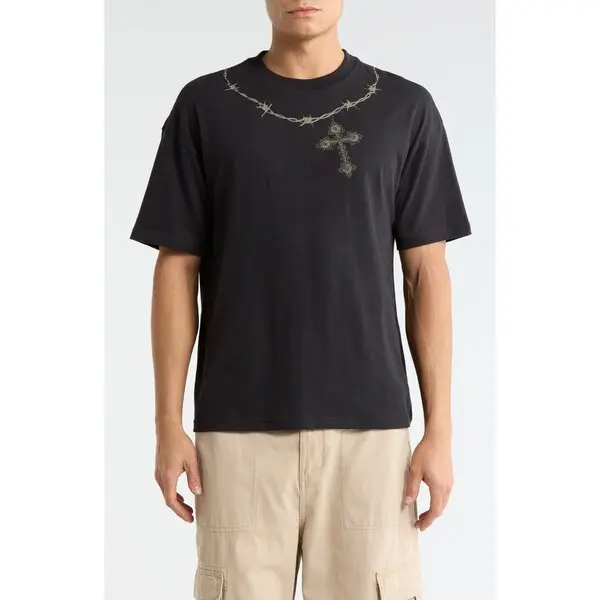 PACSUN Barbed Cross Cotton Graphic T-shirt