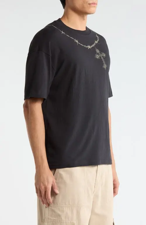 PACSUN Barbed Cross Cotton Graphic T-shirt