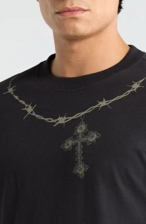 PACSUN Barbed Cross Cotton Graphic T-shirt