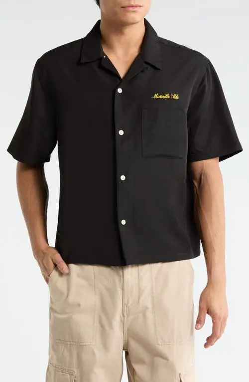 PACSUN Ribbon Embroidered Camp Shirt