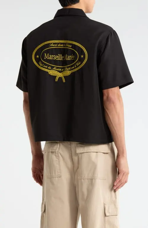 PACSUN Ribbon Embroidered Camp Shirt