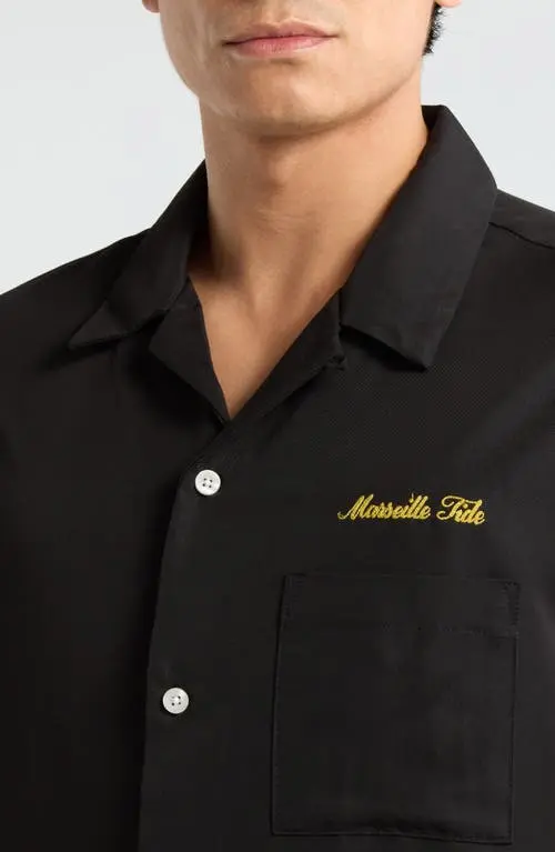PACSUN Ribbon Embroidered Camp Shirt