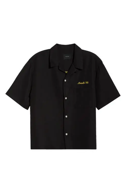 PACSUN Ribbon Embroidered Camp Shirt