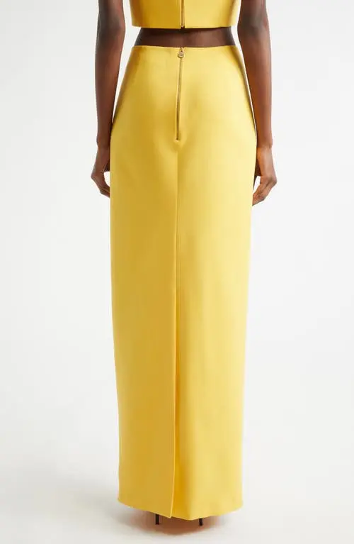 Carolina Herrera Stretch Virgin Wool Column Skirt - Daffodil