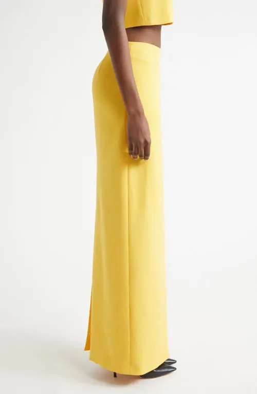 Carolina Herrera Stretch Virgin Wool Column Skirt - Daffodil