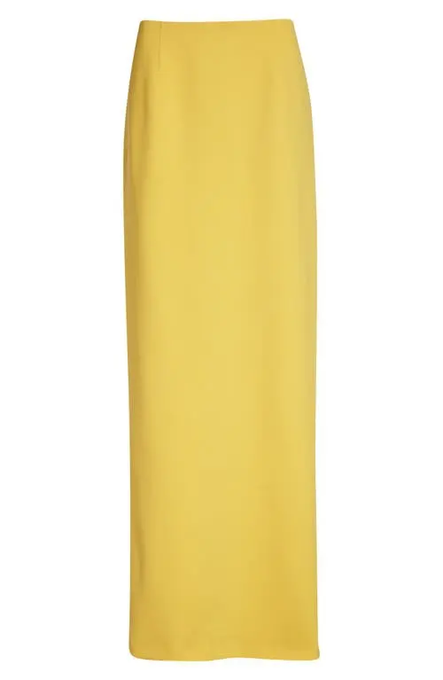 Carolina Herrera Stretch Virgin Wool Column Skirt - Daffodil