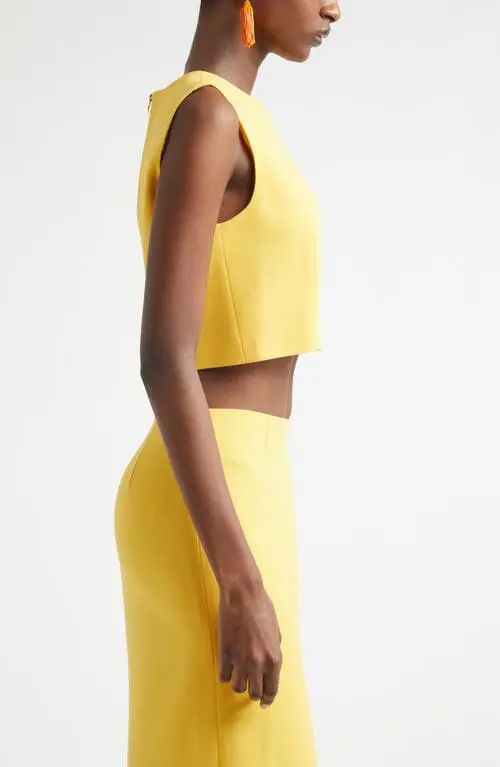 Carolina Herrera Stretch Virgin Wool Crop Top - Daffodil