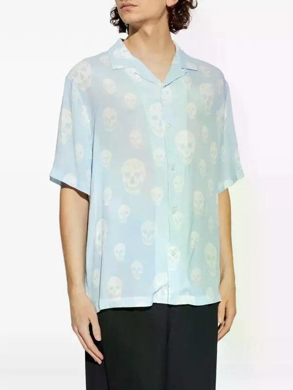 Alexander McQueen Skull-pattern Shirt - Blue