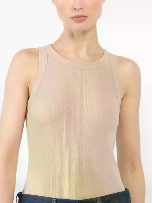 Velvet By Graham & Spencer Ribbed Round-neck Tank Top - Neutrals
