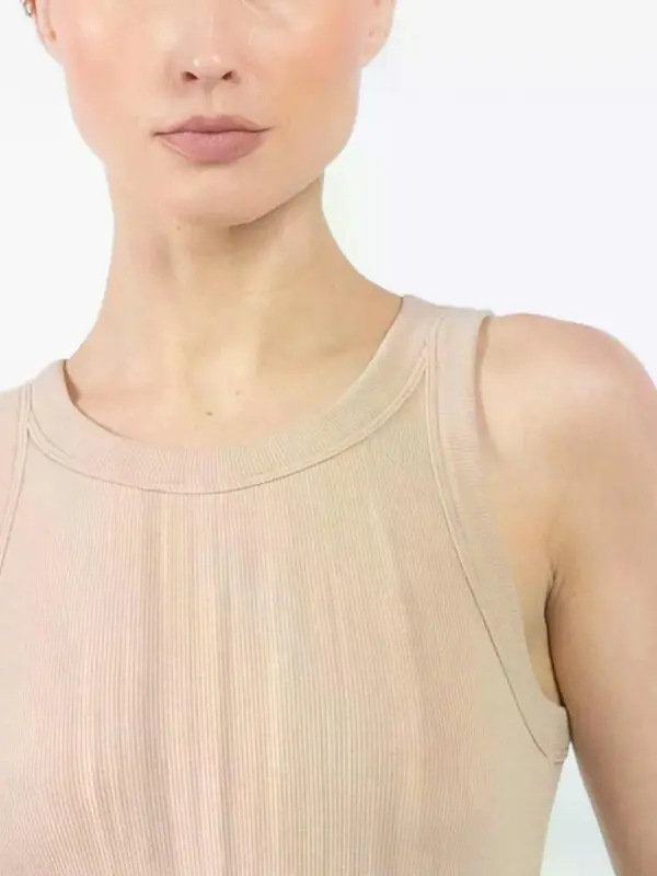 Velvet By Graham & Spencer Ribbed Round-neck Tank Top - Neutrals