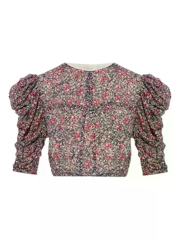 MARANT ETOILE Silva Floral Print Cropped Blouse