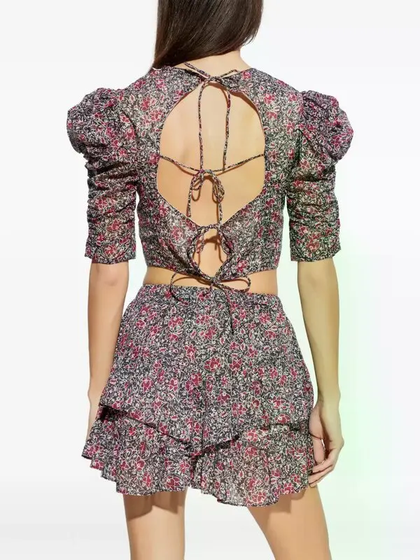 MARANT ETOILE Silva Floral Print Cropped Blouse