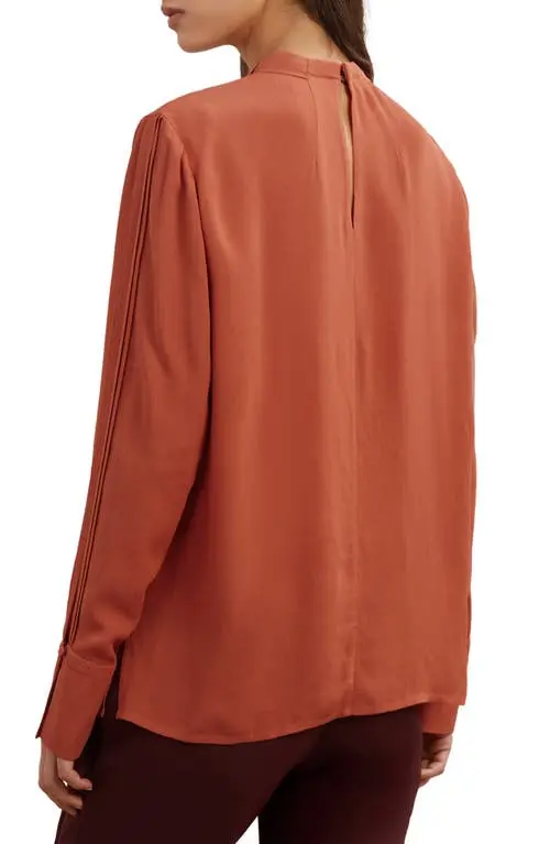REISS Marta Drape Cutout Crepe Top