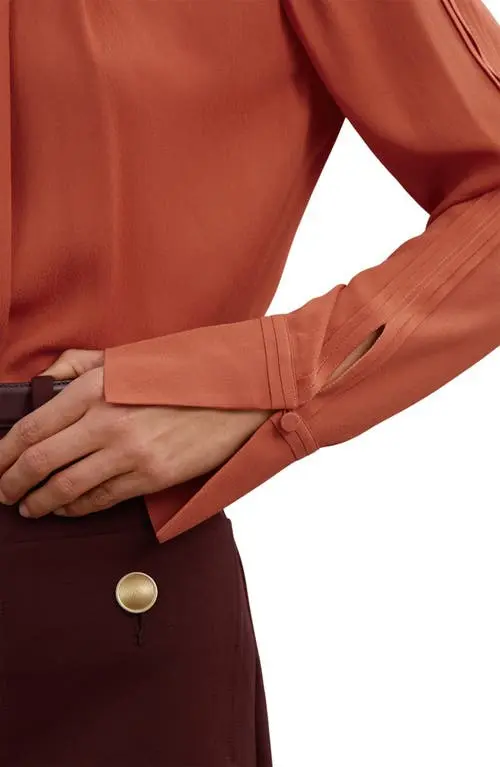 REISS Marta Drape Cutout Crepe Top