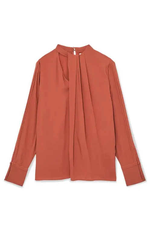 REISS Marta Drape Cutout Crepe Top