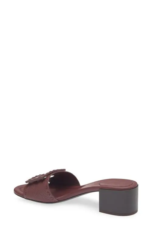 Fendi Baguette Slide Sandal - Burgundy
