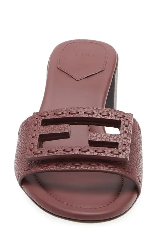 Fendi Baguette Slide Sandal - Burgundy