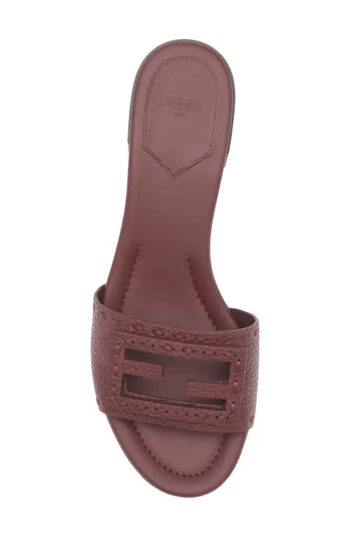 Fendi Baguette Slide Sandal - Burgundy