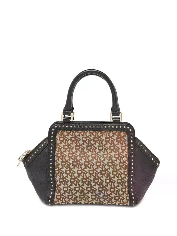 Dkny Monogram-print Studded Tote Bag