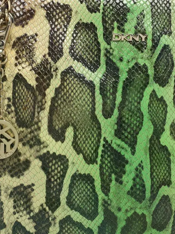 Dkny Python-embossed Tote With Chain Top Handles