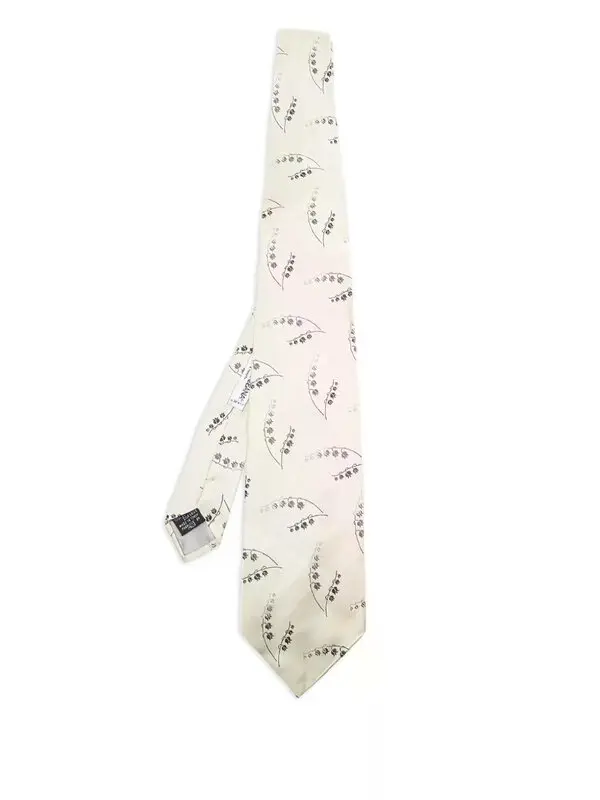 Dolce & Gabbana Floral-embroidered Silk Tie - Neutrals
