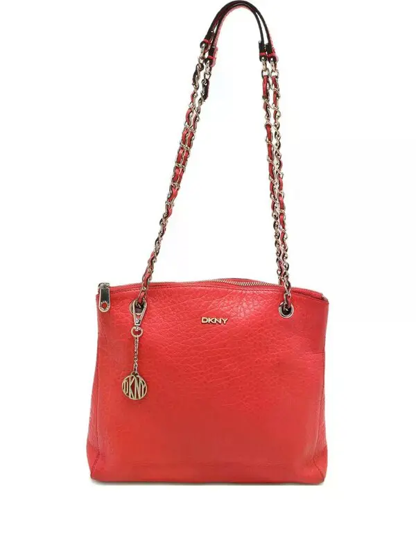 Dkny Leather Tote With Chain Straps