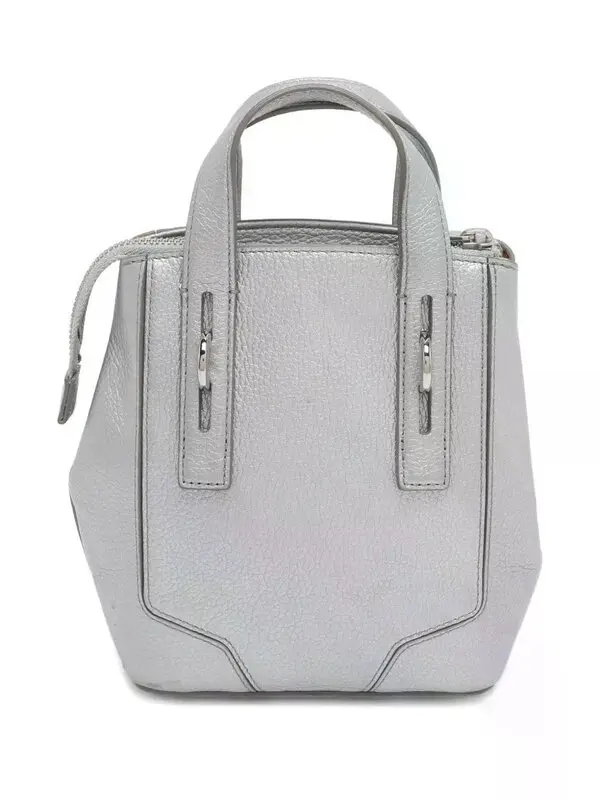 Furla Mini Perla Leather Tote Bag - Silver