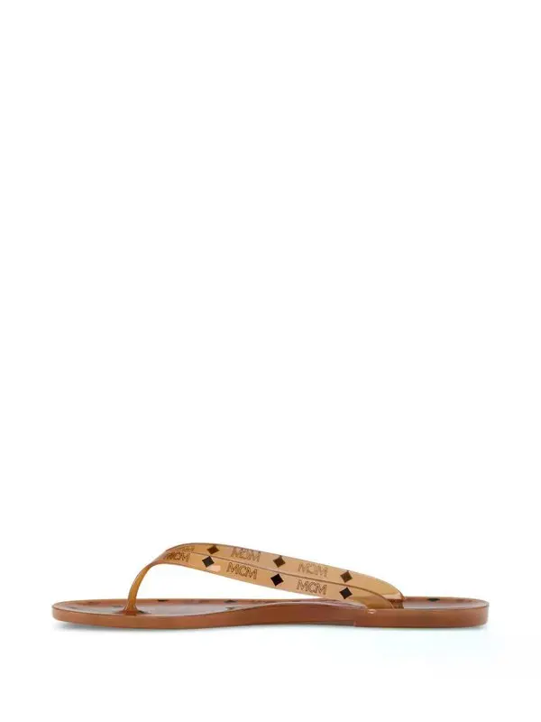 Mcm Monogram Print Thong Sandals