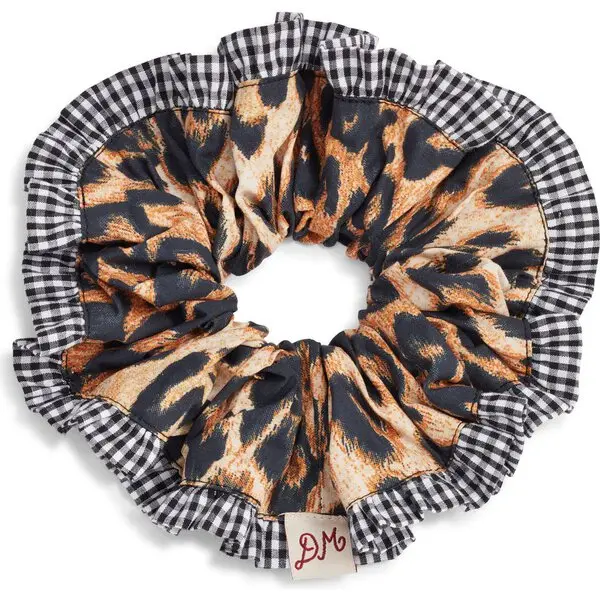 DAMSON MADDER Frill Edge Scrunchie - Leopard