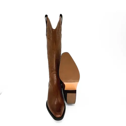 AMIE RAFA Mona Leather Western Boots