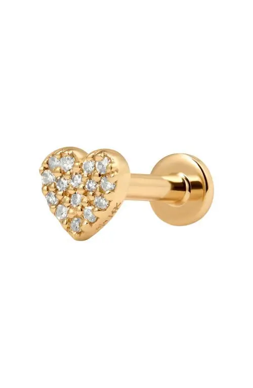 MADE BY MARY 14k Diamond Heart Stud Earring - 14k Solid Gold