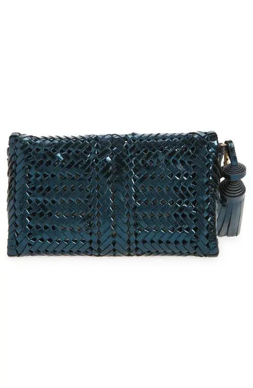 ANYA HINDMARCH Neeson Herringbone Woven Leather Clutch
