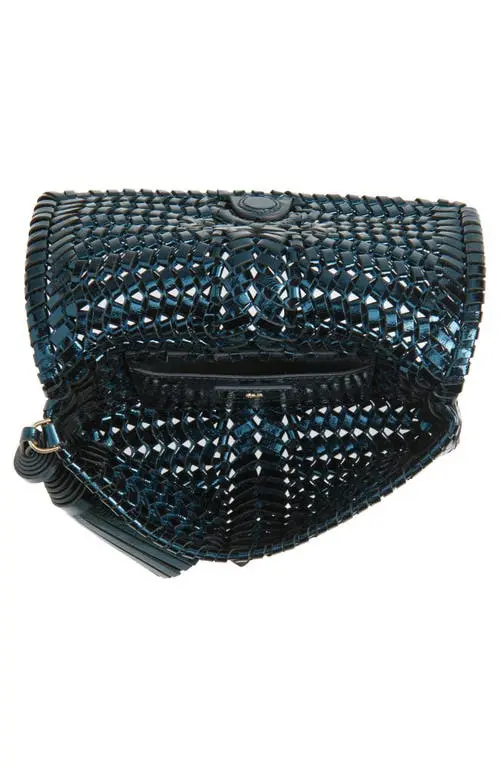 ANYA HINDMARCH Neeson Herringbone Woven Leather Clutch
