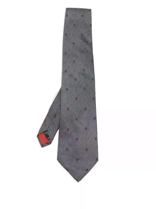 S.t. Dupont Striped Geometric Tie - Grey