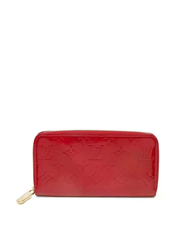 LOUIS VUITTON Patent Leather Monogram Zippy Wallet - Red